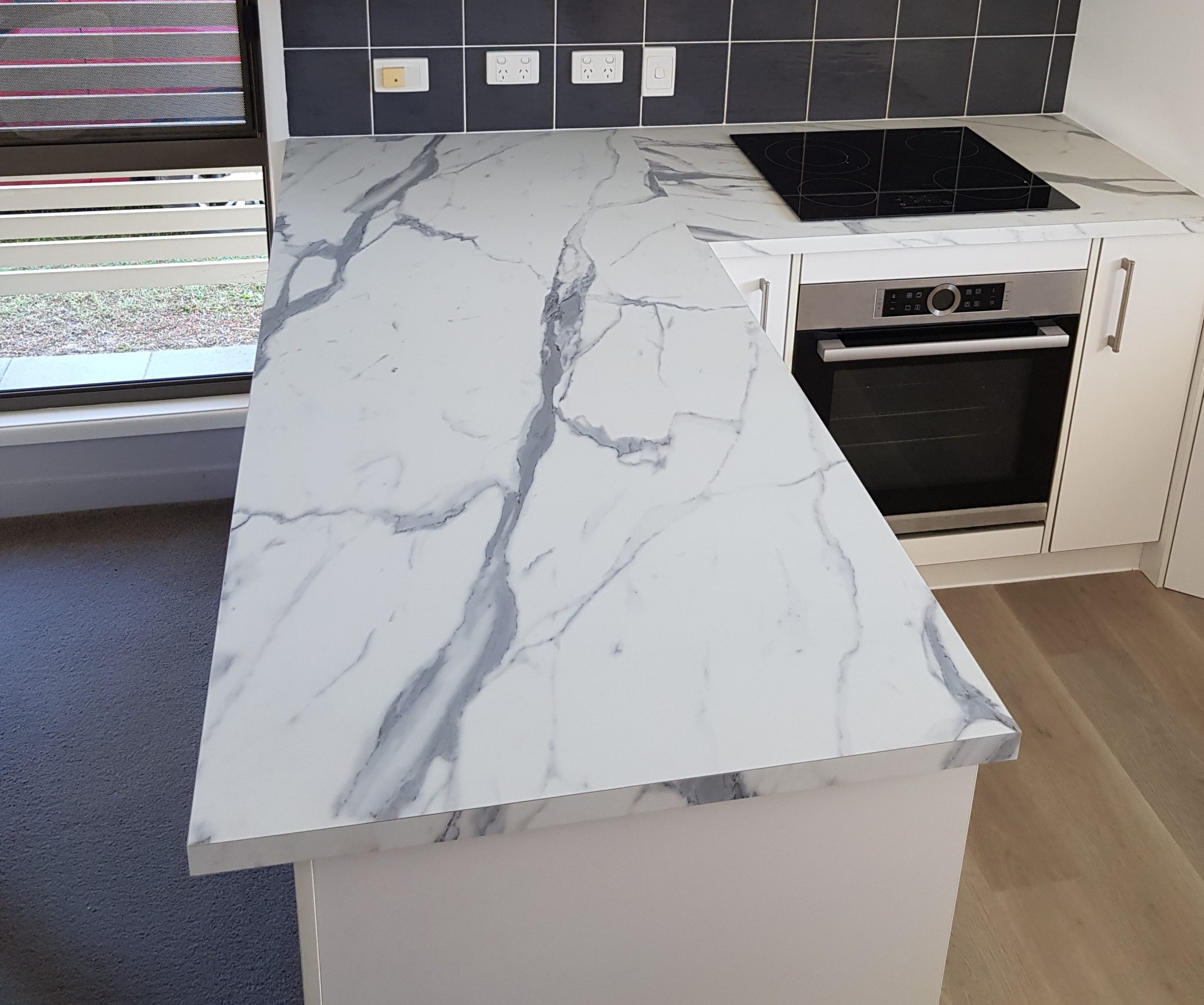 Calcutta matt laminate benchtop replacement Virginia • Superior Benchtops